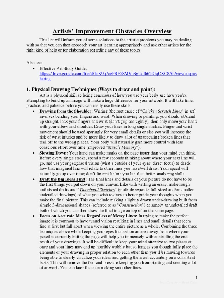 Overcoming Drawing Obstacles in Art | PDF | Drawing | Composition ...