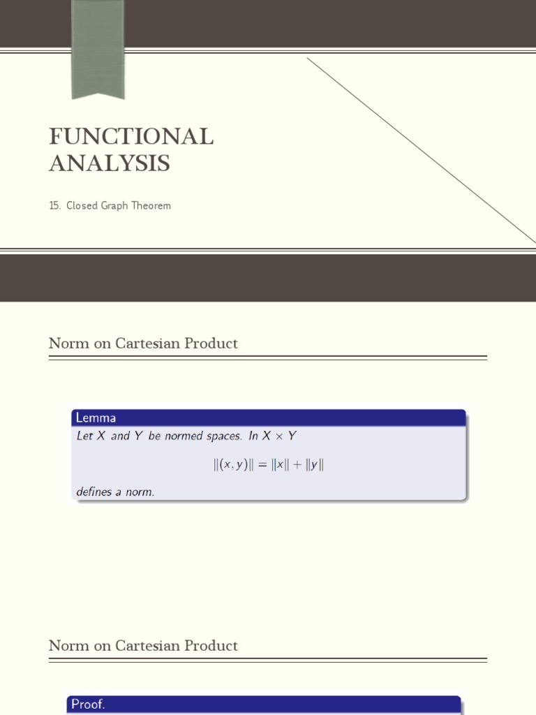 Functional Analysis: 15. Closed Graph Theorem | PDF