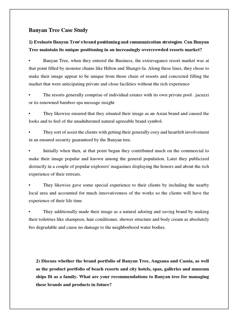 Geerthana M.S - 20047 - Banyan Tree Case Study | PDF | Brand | Business