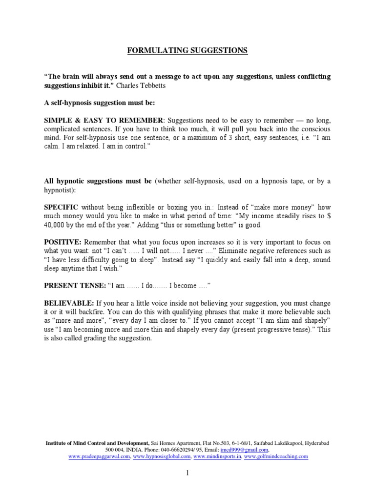 Formulating Suggestions | PDF | Self-Improvement