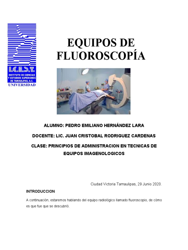 Partes y Funciones del Fluoroscopio | PDF | Radiología | Química
