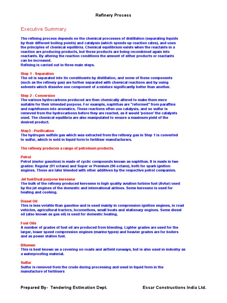 A Guide of Refinery Process | PDF | Cracking (Chemistry) | Oil Refinery