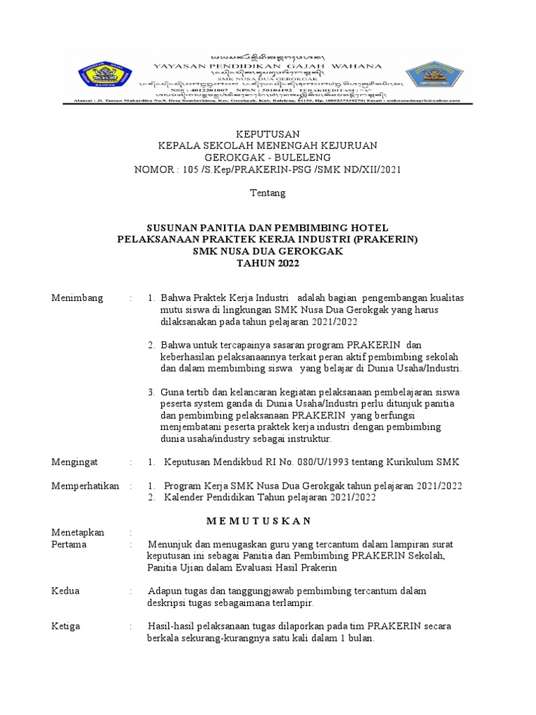 SK Prakerin 2022 | PDF