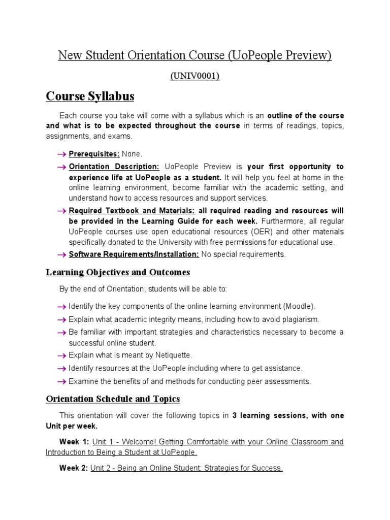UoPeople New Student Orientation Guide | PDF | Academic Degree ...