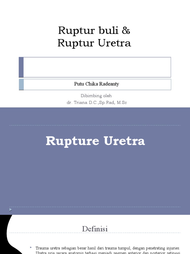 Rupture Uretra Dan Buli-Buli - Putu Chika Radeanty | PDF