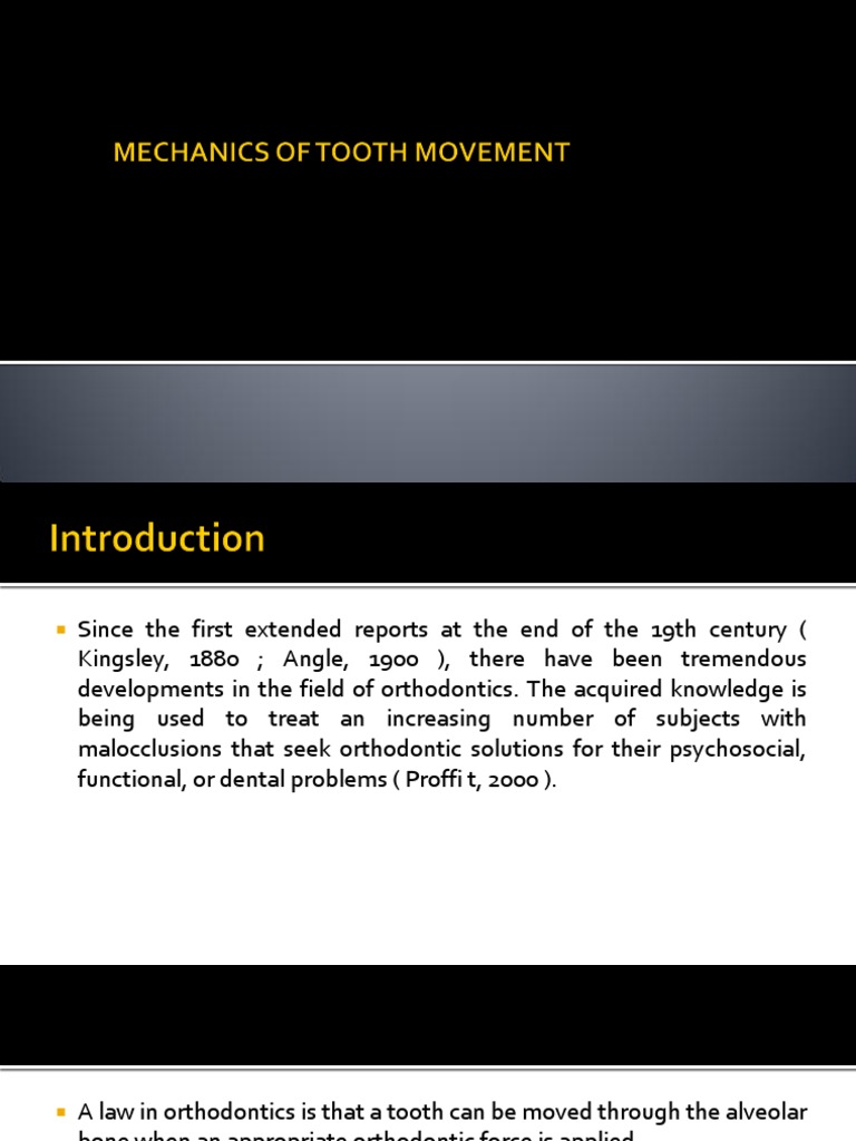Mechanics of Tooth Movement | PDF | Bone | Mouth