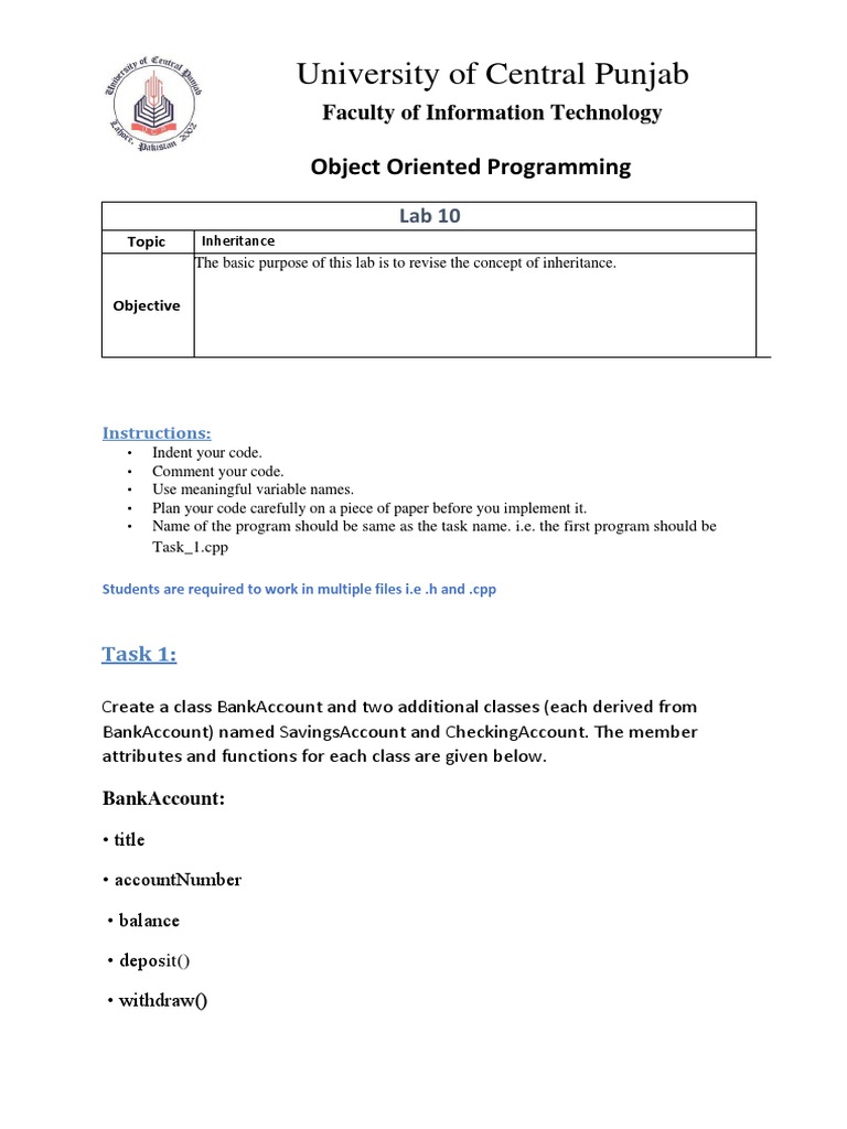 OOP Lab 10 | PDF