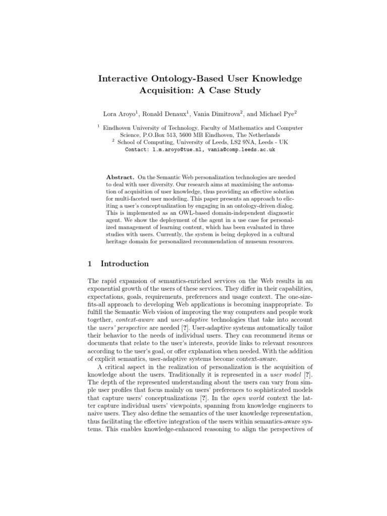 Interactive Ontology-Based User Knowledge Acquisition: A Case Study ...