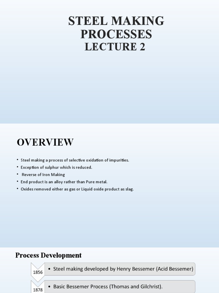 Steel Making Processes Overview | PDF | Steelmaking | Steel