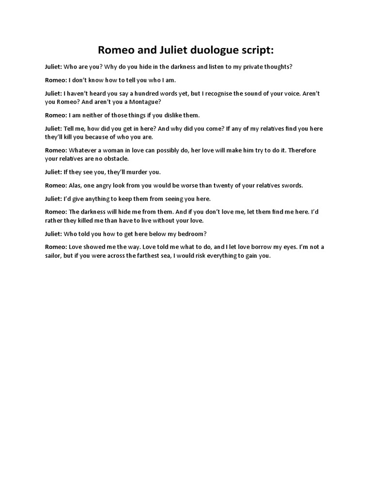 Romeo and Juliet Script | PDF
