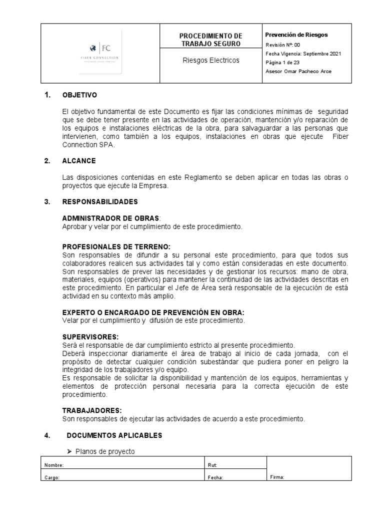 Pts Riesgo Electrico Pdf Ingenieria Eléctrica Cableado Eléctrico