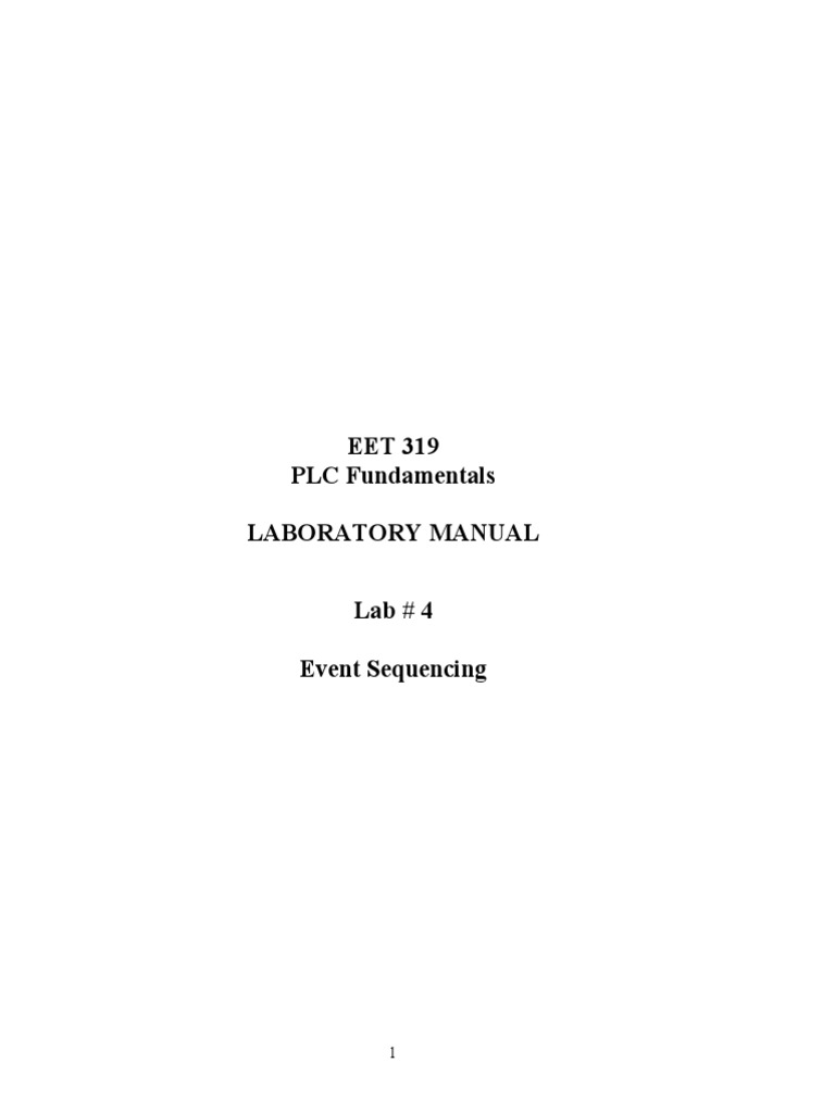 PLC Lab #4 Event Sequencing | PDF | Programmable Logic Controller ...