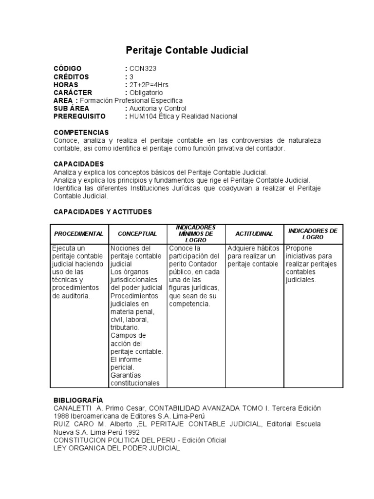 Peritaje Contable Judicial | PDF
