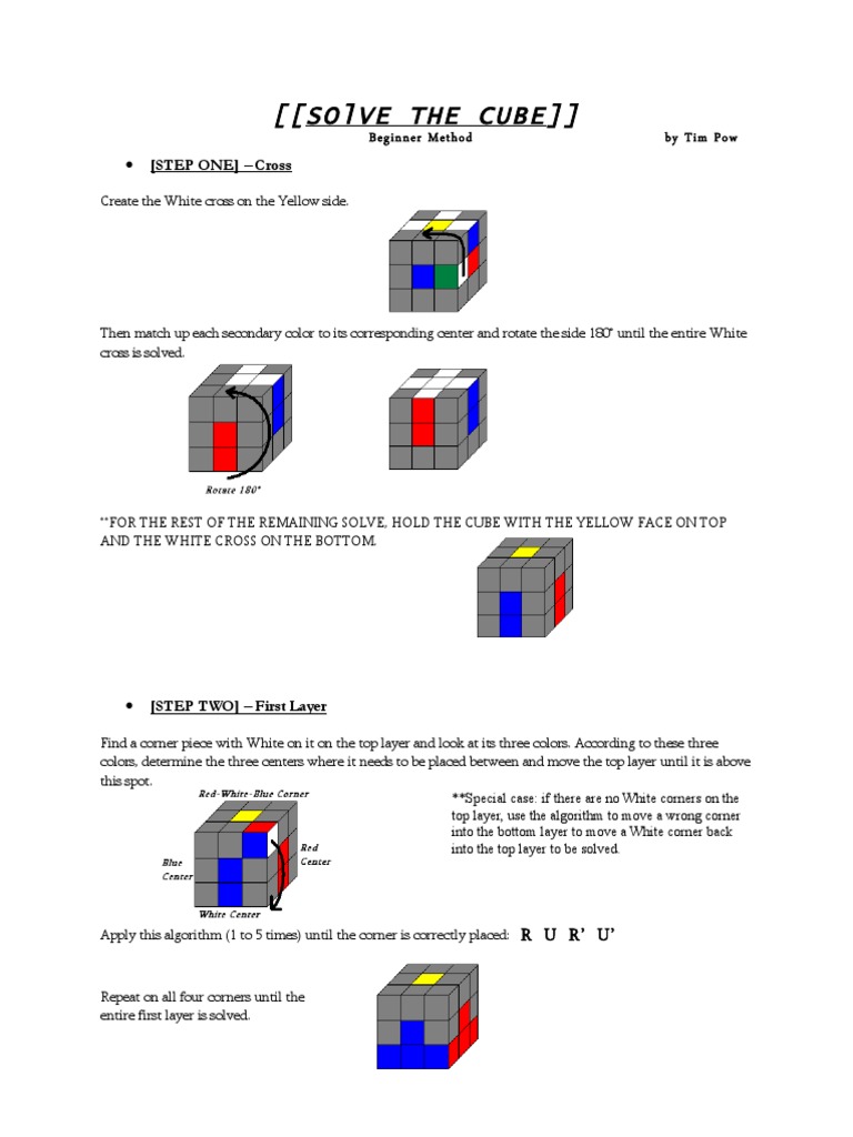 Solve The Cube Beginner Method | PDF | Applied Mathematics ...