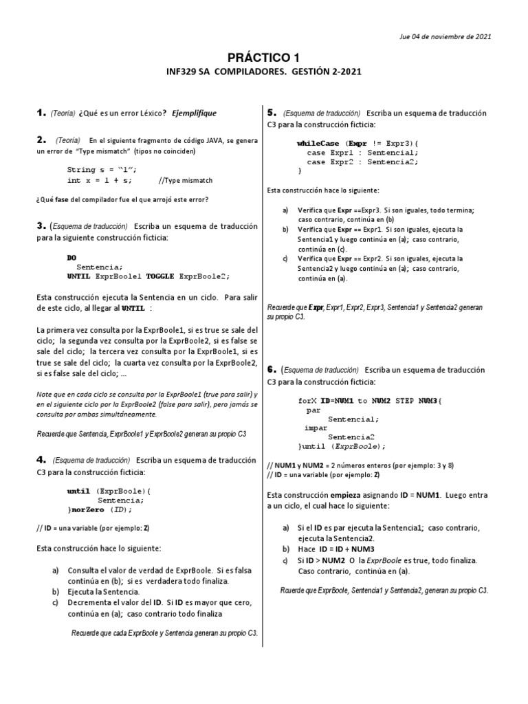 Compiladores Practico 1 2-2021 | PDF | Java (lenguaje de programación ...