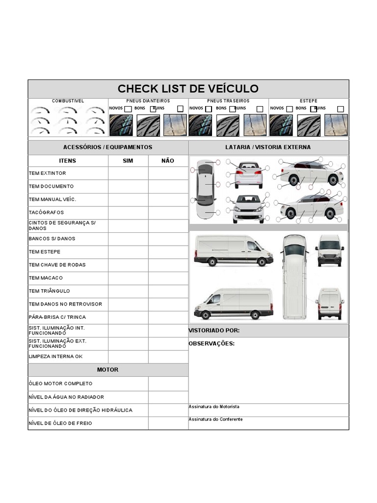 Modelo de Check List de Veiculos | PDF
