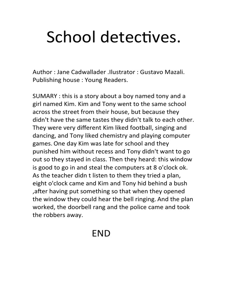 School Detectives | PDF