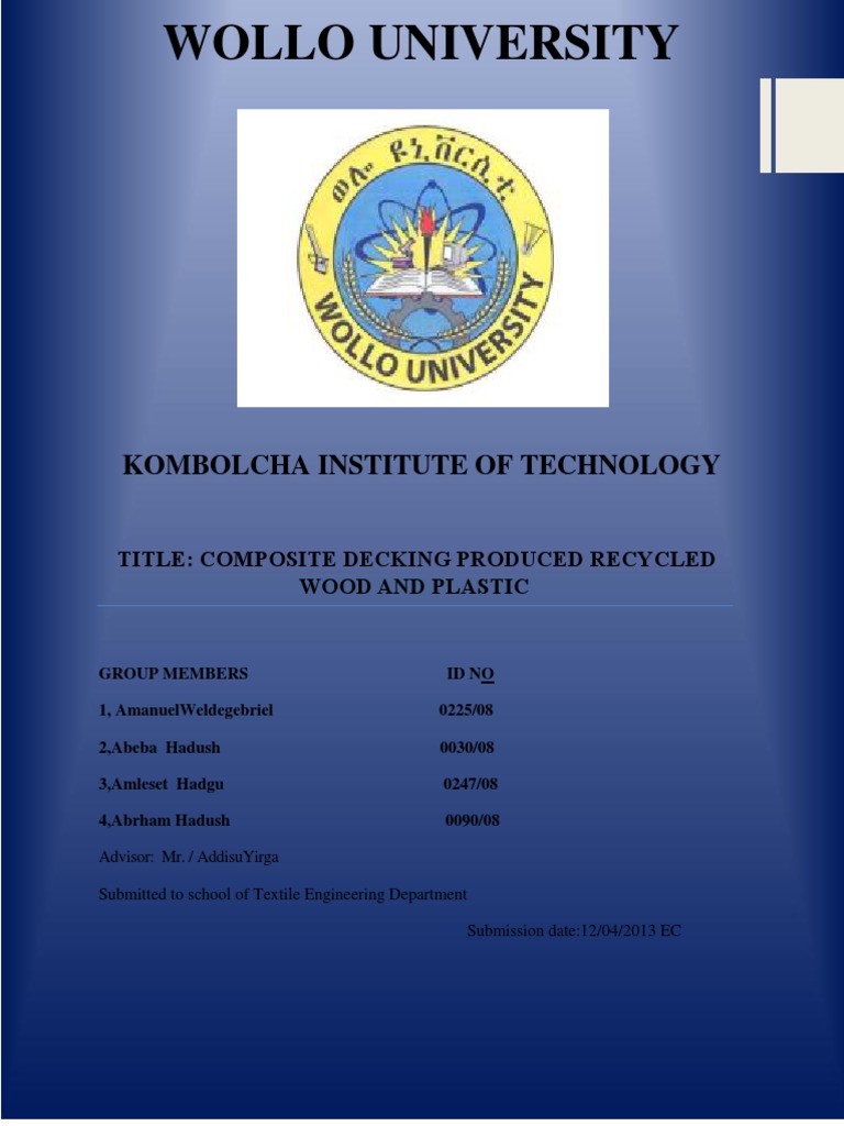 Wollo University: Kombolcha Institute of Technology | PDF | Composite ...