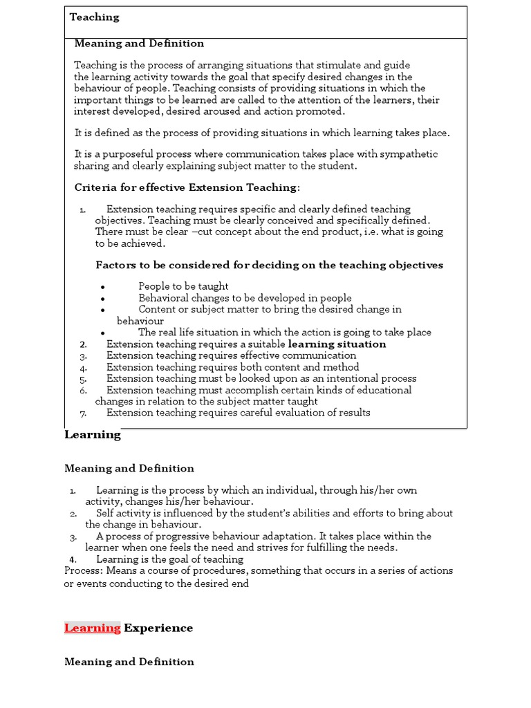 Teaching | PDF | Learning | Behavior