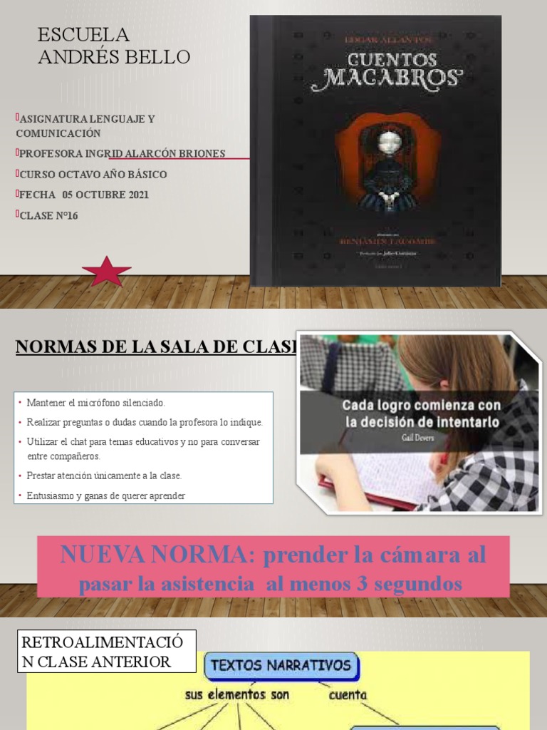 Clase N° 16 8° Escritura Terror | PDF | Cuentos | Sicología