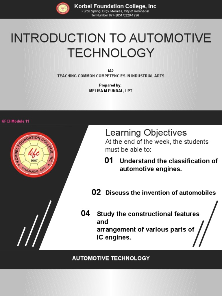Introduction To Automotive Technology - Teaching Common Competencies On ...