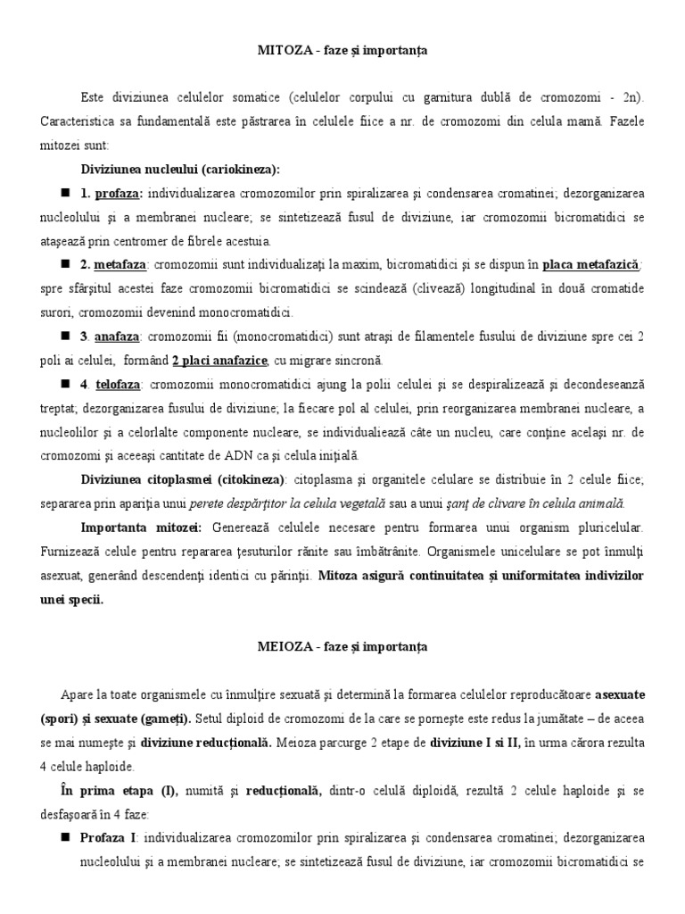 Mitoza Meioza | PDF