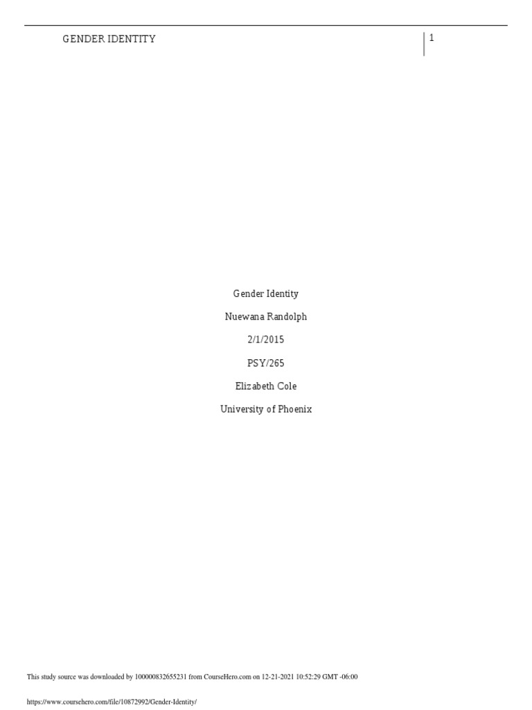 Gender Identity | PDF | Gender | Gender Studies
