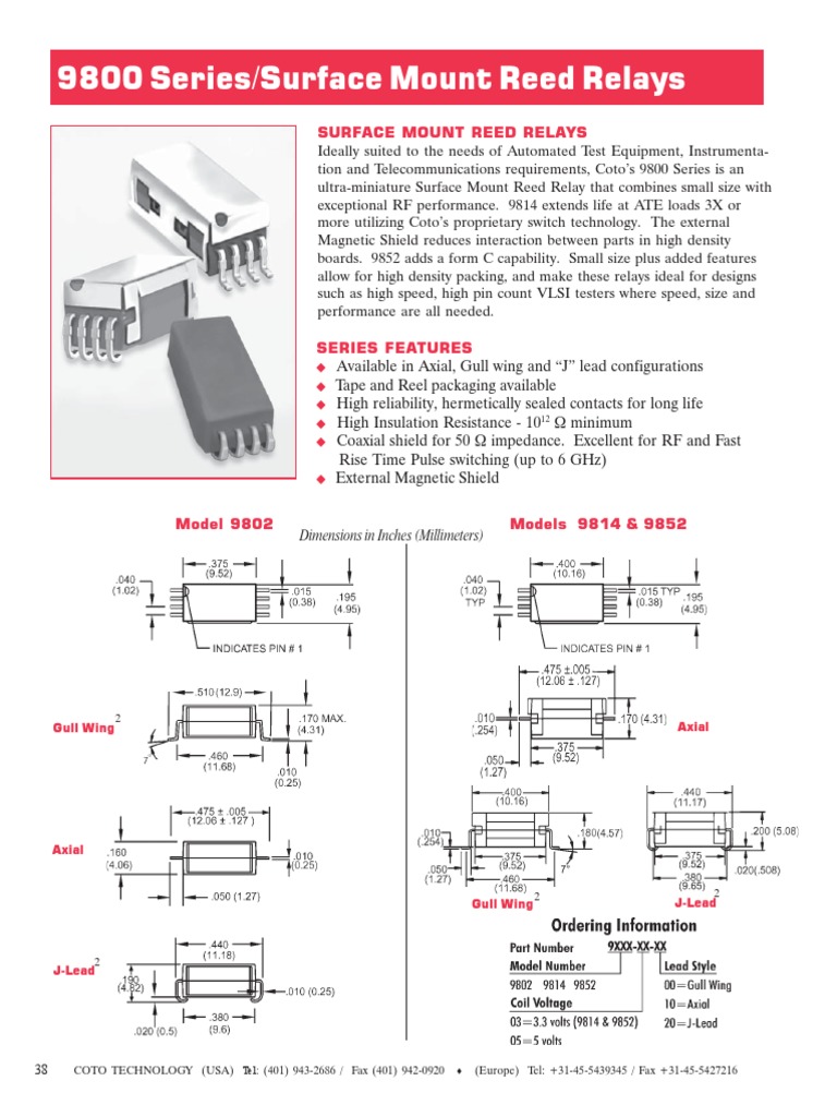 9800 Relay Series | Download Free PDF | Relay | Alternating Current