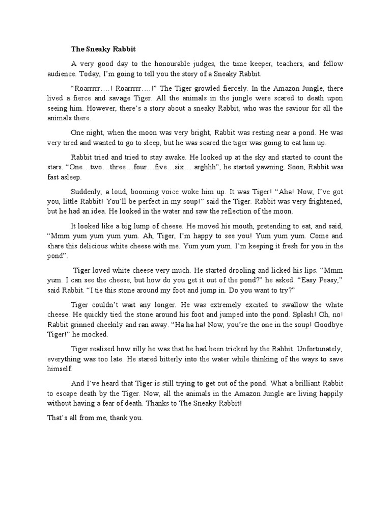 The Clever Escape of the Sneaky Rabbit | PDF | Cooking, Food & Wine