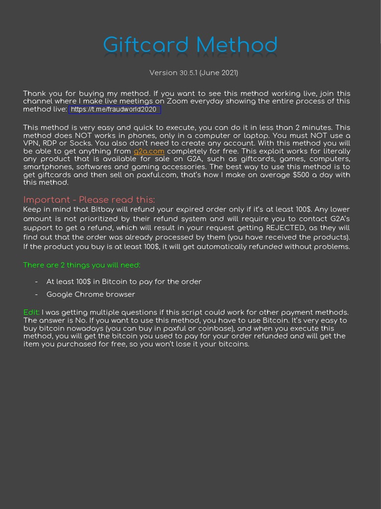 Gift Card Method June 2021 | PDF | Gift Card | Bitcoin