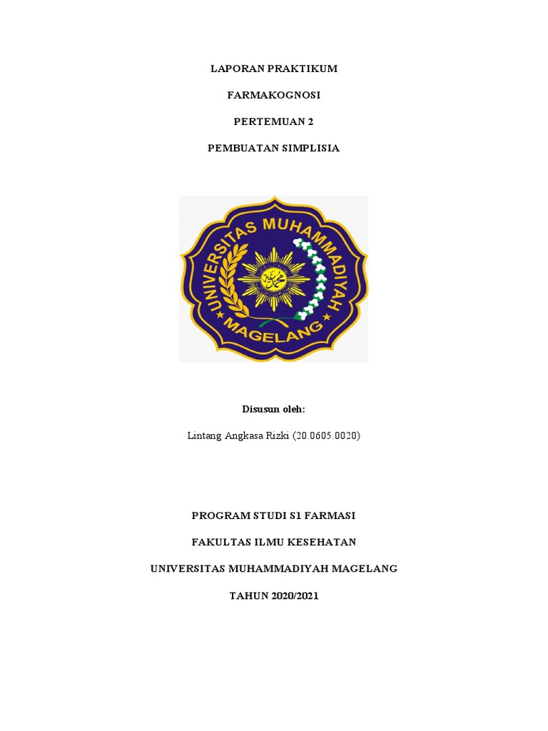 Laporan Praktikum Pembuatan Simplisia | PDF