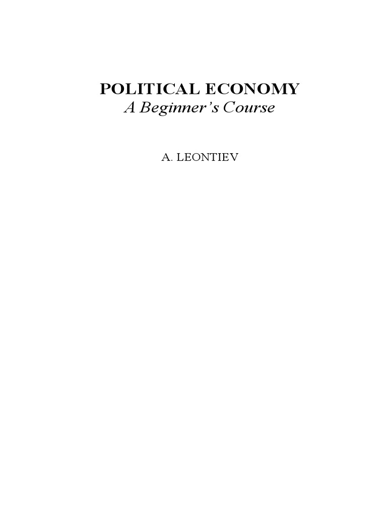 Political Economy - A Beginner's Course | PDF | Capitalism | Socialism