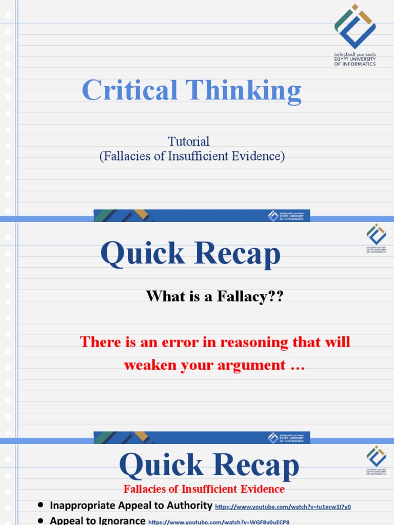 A Guide to Common Fallacies of Insufficient Evidence | PDF | Fallacy ...