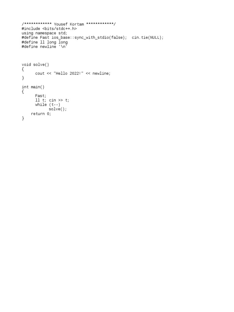 My Default Code C++ | PDF | Computers