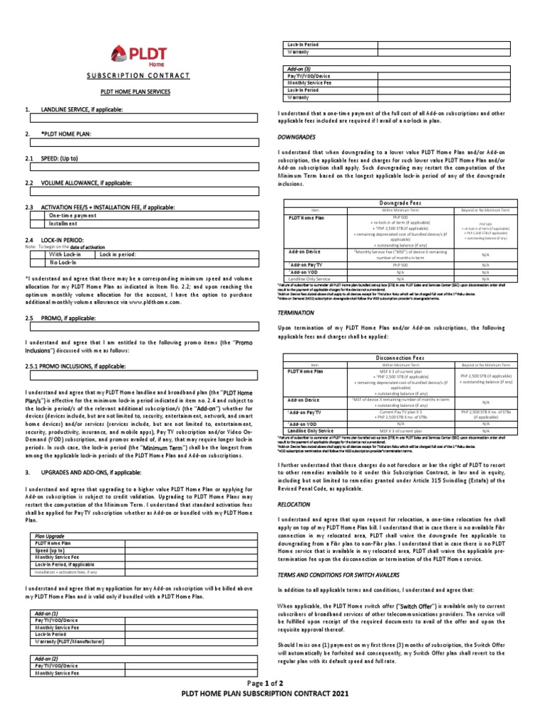 Subscription Contract: Add-On | PDF | Subscription Business Model | Pay ...