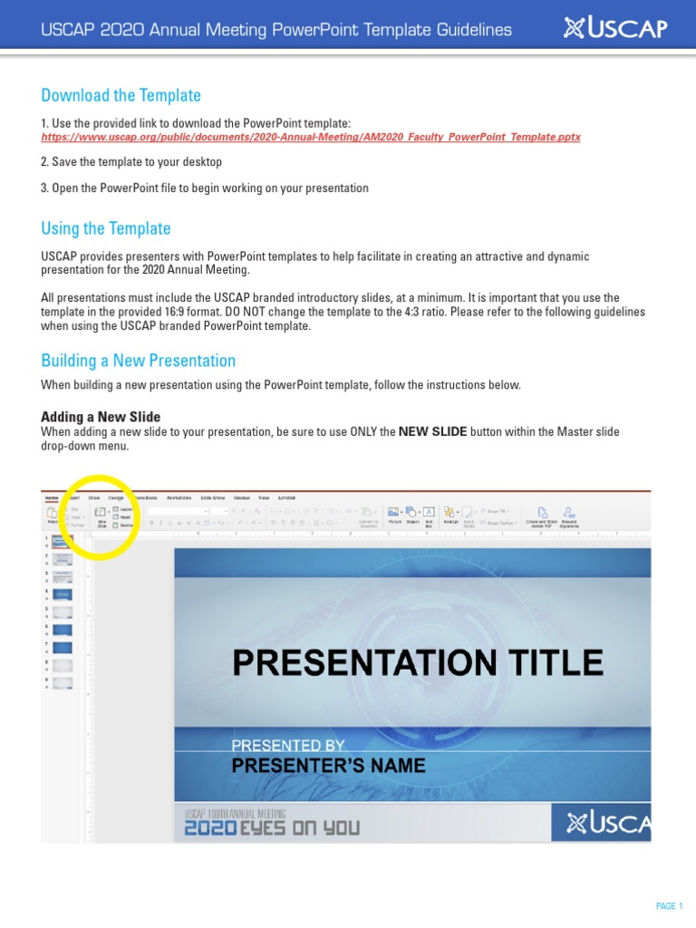 Powerpoint Instructions AM2020 | PDF | Microsoft Power Point | Page Layout