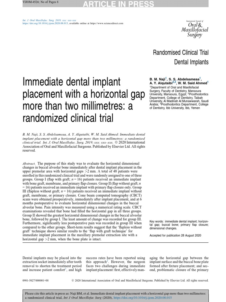 10 1016@j Ijom 2020 08 015 | PDF | Dental Implant | Periodontology
