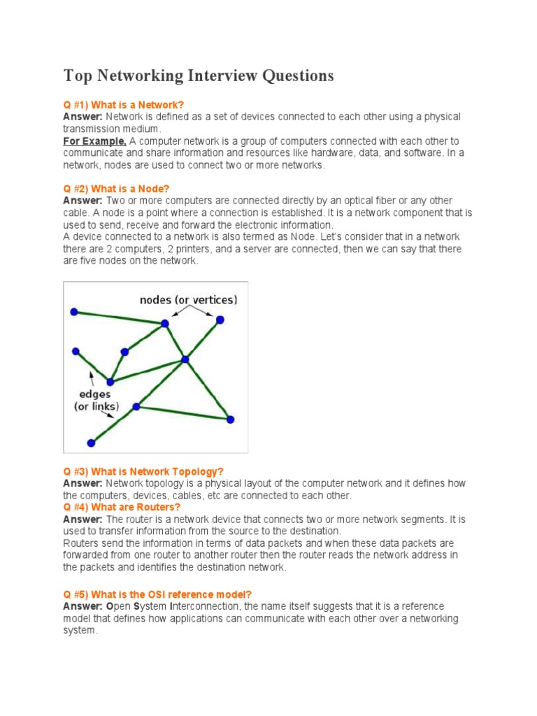 Top Networking Interview Questions | PDF | Computer Network | Network ...