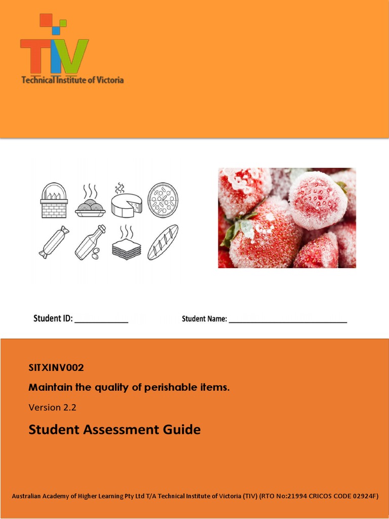 2 - SITXINV002 Maintain The Quality of Perishable Items Student Guide ...