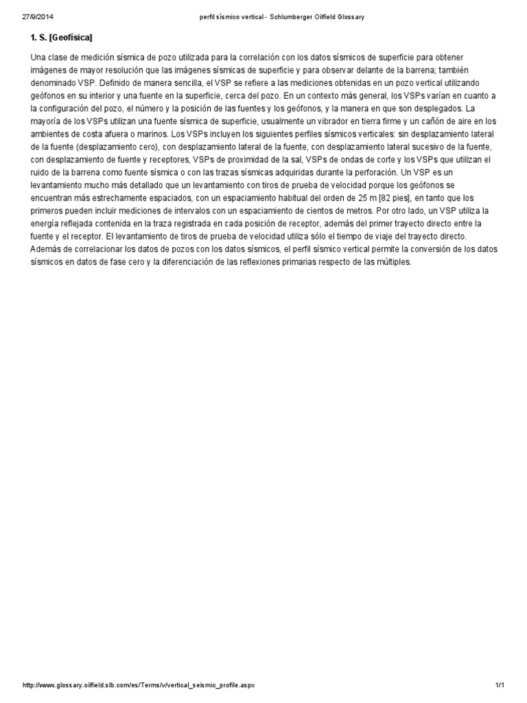 Perfil Sísmico Vertical (VSP) en Geofísica | PDF