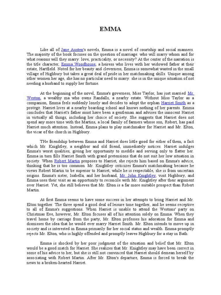 EMMA | PDF | Emma (Novel) | Emma Woodhouse