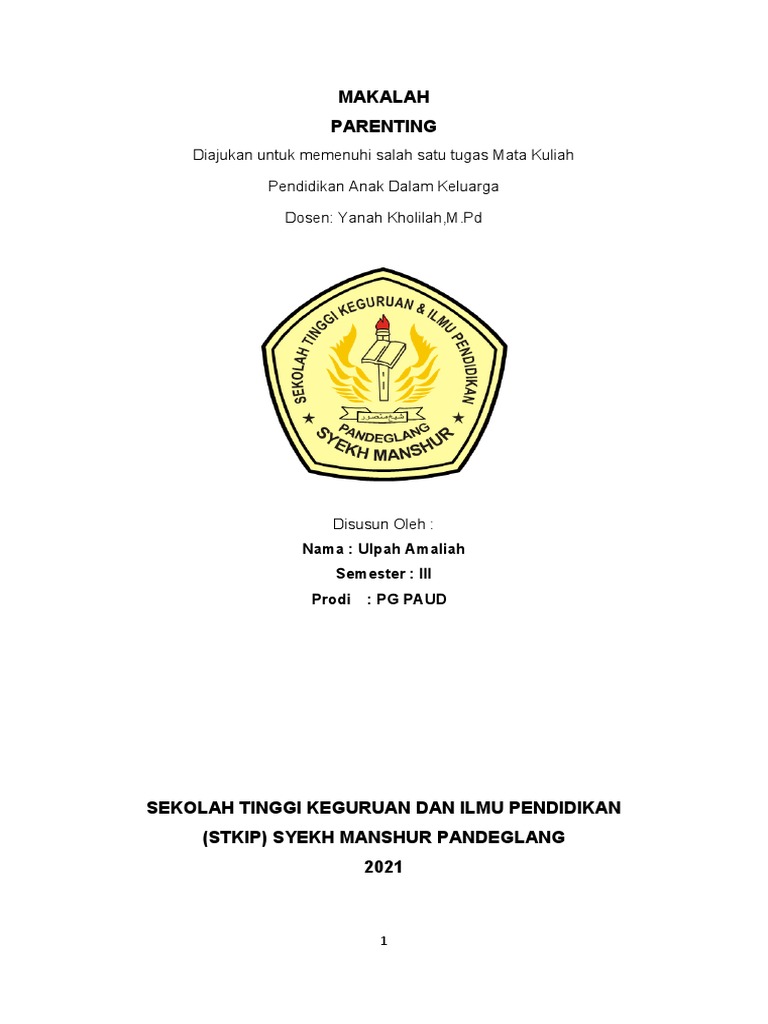 Konsep Dasar Parenting dalam Pendidikan | PDF