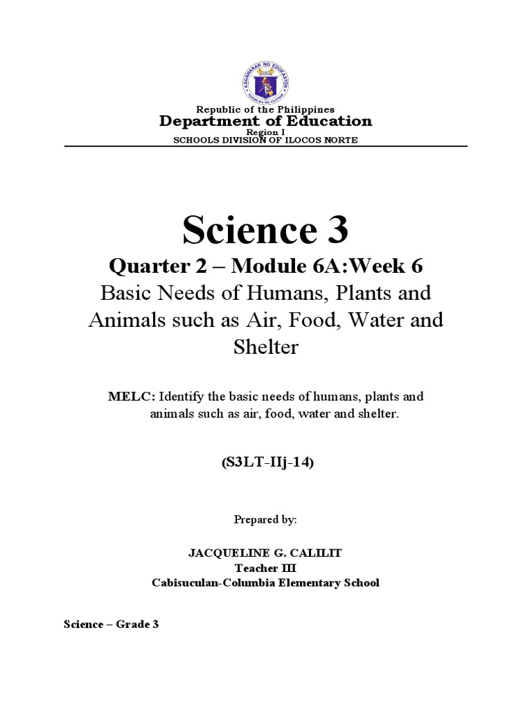 Science 3 Q2 Week 6 Module 6A | PDF