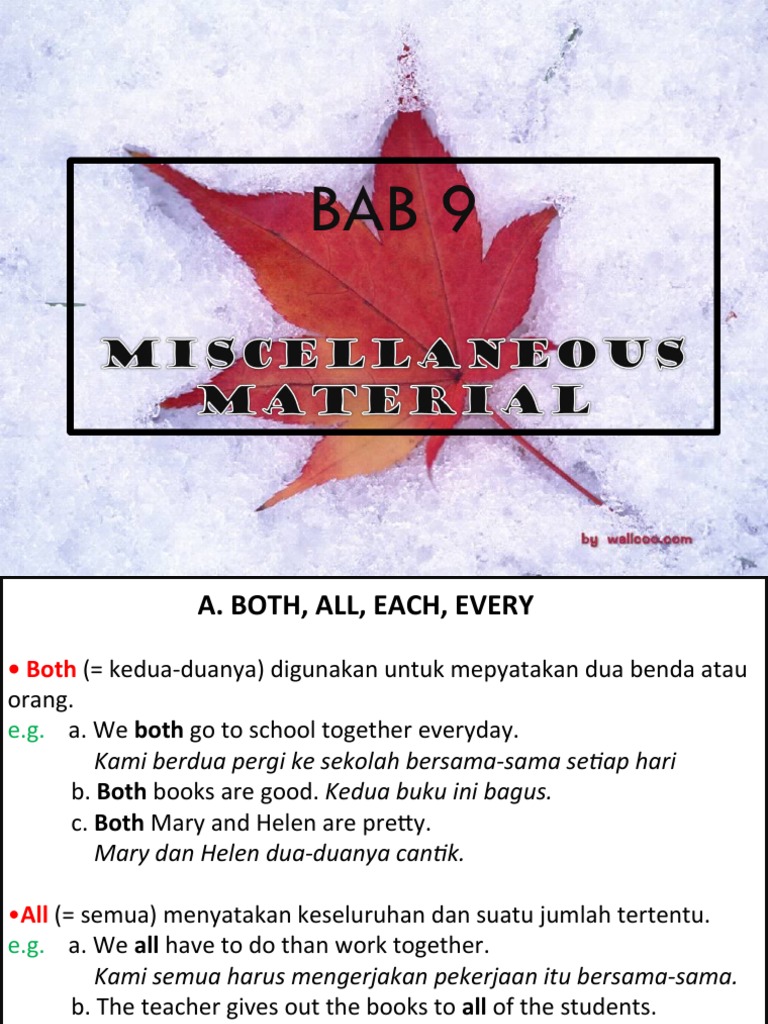 BAB 9 - Miscellaneous Material | PDF