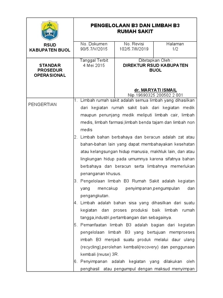 SPO B3 Dan Limbah B3 | PDF | Sains & Matematika