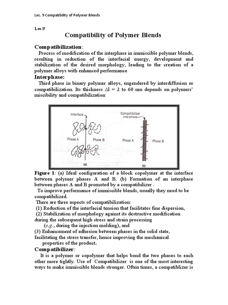 Lec 9-Compatibility of Polymer Blends | PDF | Copolymer | Polymers