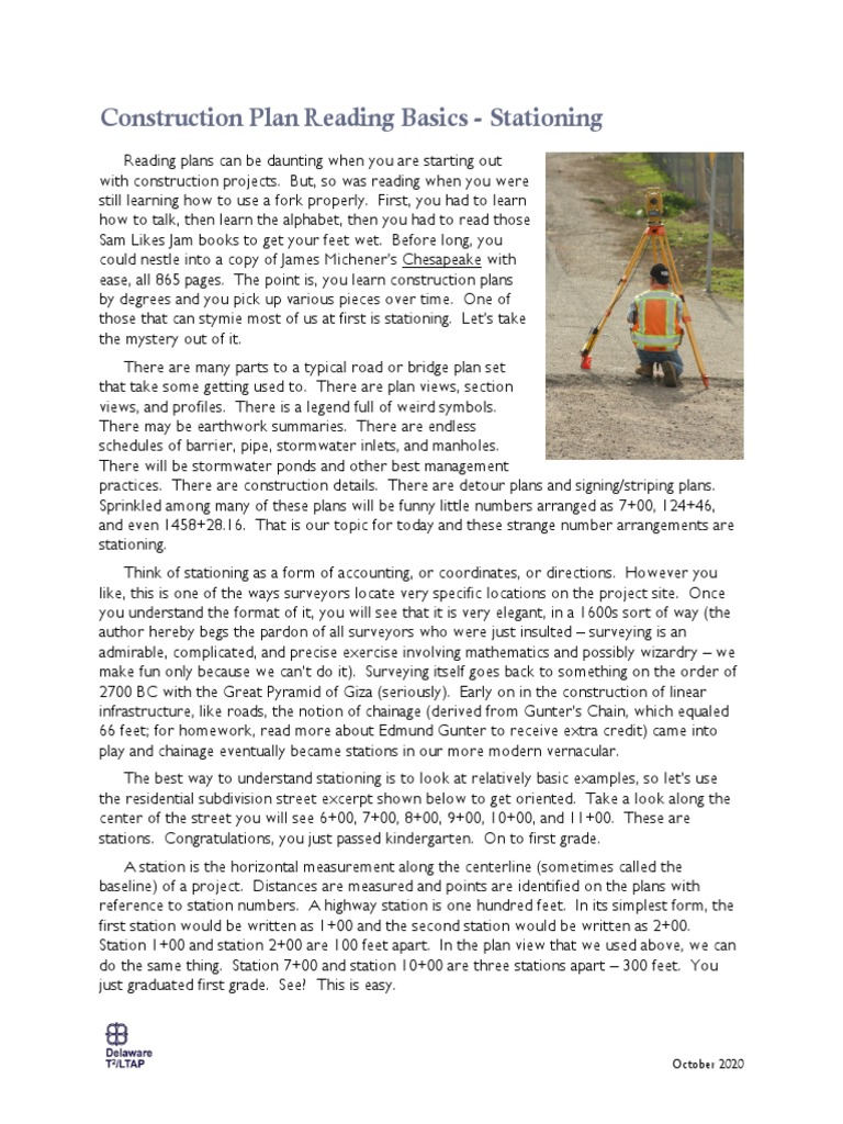 Plan Reading Basics Stationing | PDF