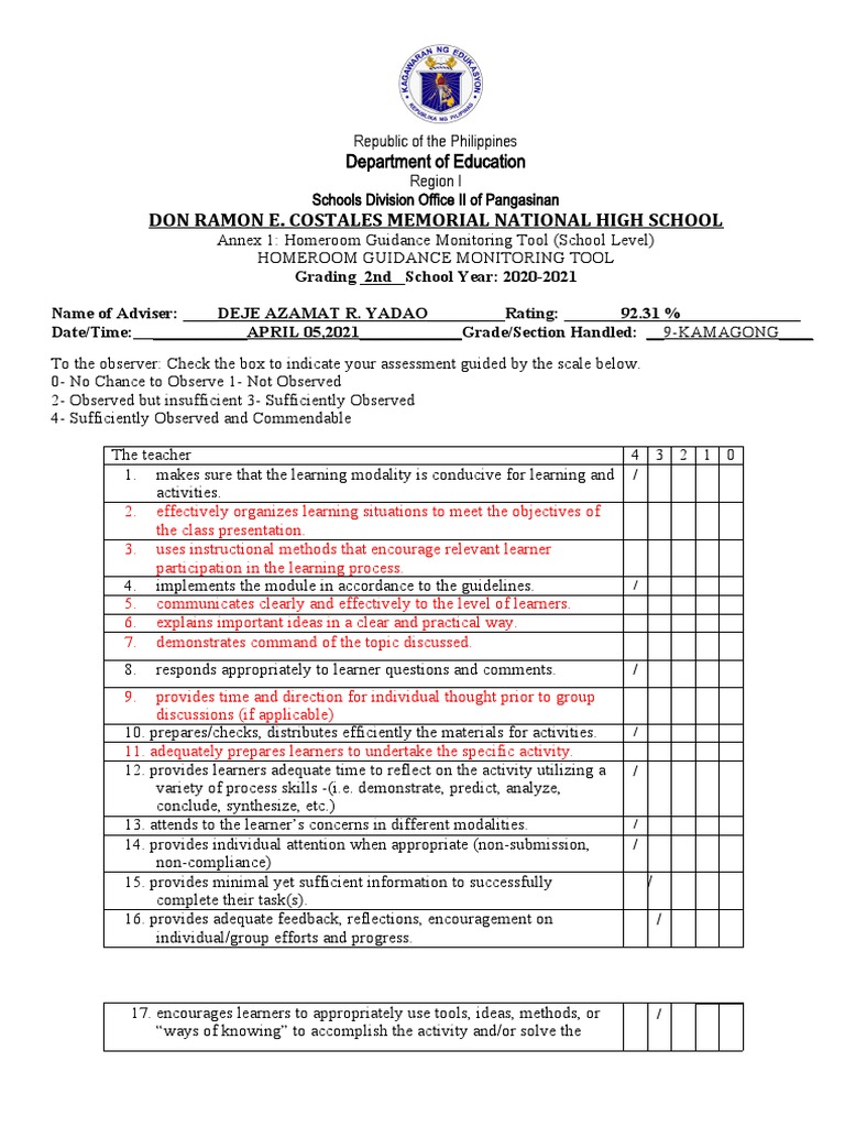 Don Ramon E. Costales Memorial National High School: Department of ...