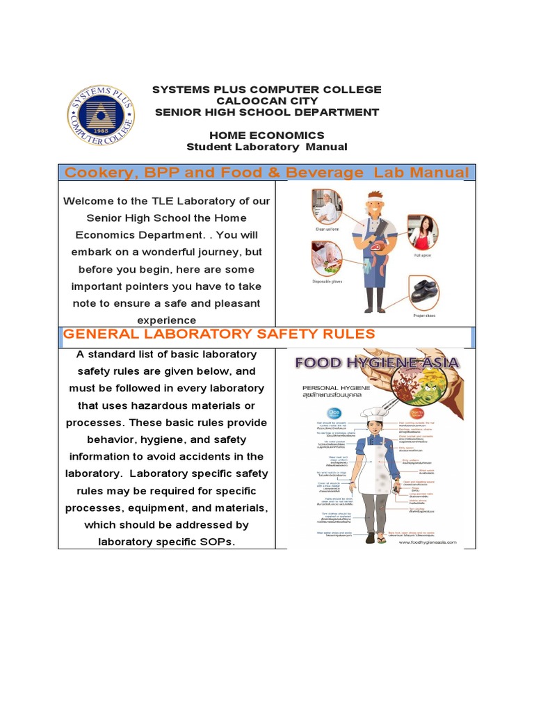 Cookery, BPP and Food & Beverage Lab Manual: General Laboratory Safety ...