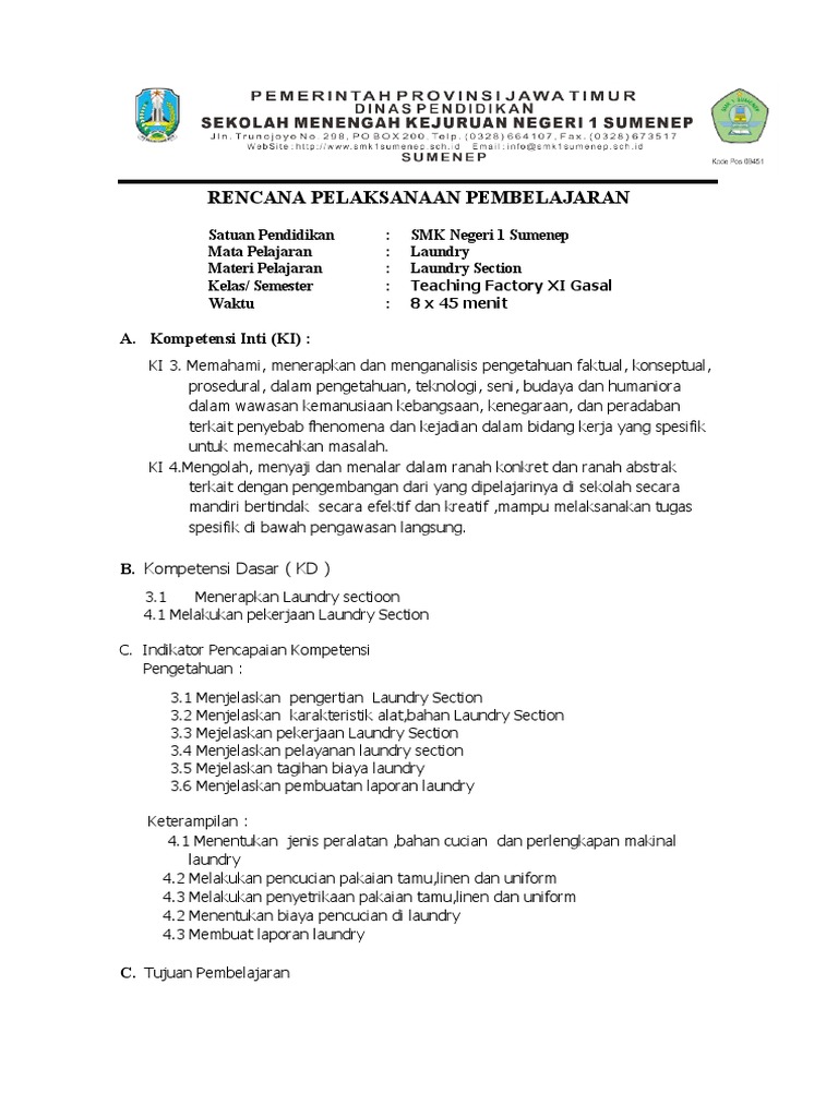 B. RPP LAUNDRY - TEFA | PDF